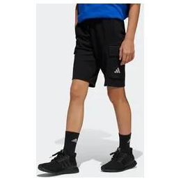 Shorts Adidas SPORTSWEAR "J SL FT C SH", Jungen, Gr. 176, N-Gr, schwarz-wei&szlig; (schwarz, wei&szlig;), Obermaterial: 52% Baumwolle, 48% Polyester, Hosen Shorts