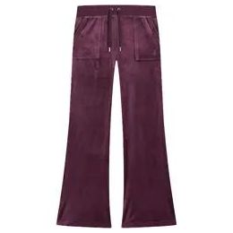 Sweathose Juicy Couture "LAYLA LOW RISE POCKETED FLARE PANT. Damen", Damen, Gr. M, EURO-Gr&ouml;&szlig;en, winetasting, 95% Polyester, 5% Elasthan, slim fit, Hosen Sweathose, Trainingshose Damen, Sweathose, Velour, Jogginghose mit Glitzer, Sale