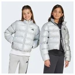 Steppjacke Adidas SPORTSWEAR "KUNSTDAUNEN GLAM F&Uuml;R KINDER", Jungen, Gr. 152, silber (silber metallic, schwarz reflective), Obermaterial: 100% Polyester. Wattierung: 100% Polyester, Jacken Steppjacke