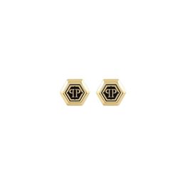 Philipp Plein Manschettenkn&ouml;pfe Herren Gr&ouml;&szlig;e One Size gold / schwarz