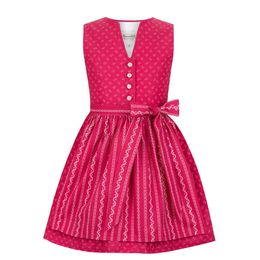 Stockerpoint Dirndl 'Leni' M&auml;dchen Gr&ouml;&szlig;e 110/116 dunkelpink / wei&szlig;