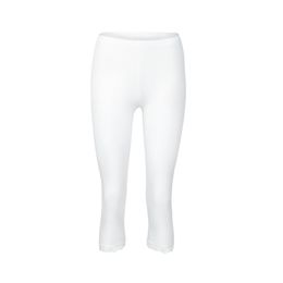 Tchibo - 3/4-Leggings mit Spitzenborte - Damen - Gr. S - weiß