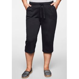 sheego Große Größen 3/4-Hose mit Schlupfbund, aus Jersey, schwarz, Größe 40 - Damen