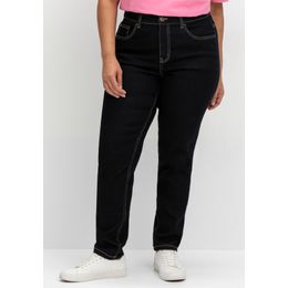 sheego Gro&szlig;e Gr&ouml;&szlig;en Jeans in schmaler Beinform, blue black denim, Gr&ouml;&szlig;e 46 - Damen