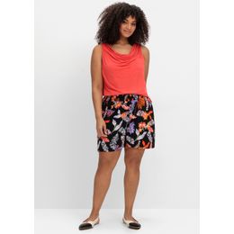 sheego Gro&szlig;e Gr&ouml;&szlig;en Shorts mit Blumenprint, schwarz bedruckt, Gr&ouml;&szlig;e 40 - Damen