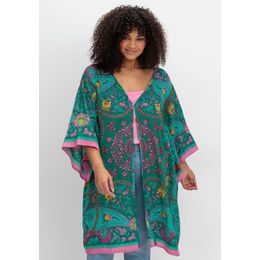 sheego by Joe Browns sheego Gro&szlig;e Gr&ouml;&szlig;en Longbluse mit Ornament- und Bl&uuml;tenprint, petrol-gemustert, Gr&ouml;&szlig;e 48/50 - Damen