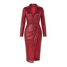Goddiva Kleid Damen Gr&ouml;&szlig;e 36 dunkelrot Winterkleid