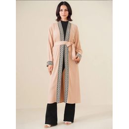 Bigdart Kimono Damen Gr&ouml;&szlig;e M puder / schwarz / wei&szlig;