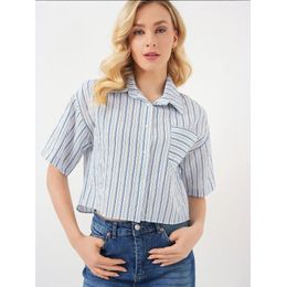 Bigdart Bluse Damen Gr&ouml;&szlig;e XL blau / pastellblau / wei&szlig;