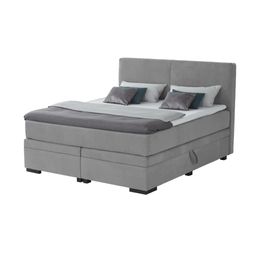 Boxi Boxspringbett mit Bettkasten Boxi Classic - grau - Materialmix - 160 cm - 125 cm - M&ouml;bel Kraft