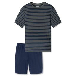 Schiesser Pyjama 'Casual Essentials' Herren Gr&ouml;&szlig;e S blau / grau / schwarz