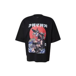 Alpha Industries T-Shirt 'Japan Warrior' Herren Größe S blau / stone / melone / schwarz