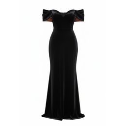 Goddiva Abendkleid Damen Gr&ouml;&szlig;e 38 schwarz Winterkleid