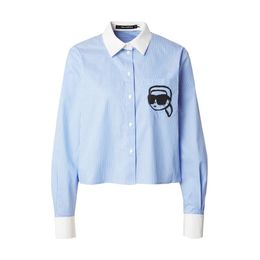 K by KARL LAGERFELD Karl Lagerfeld Bluse 'IKON' Damen Gr&ouml;&szlig;e XXL hellblau / schwarz / wei&szlig;