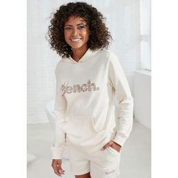 BENCH. LOUNGEWEAR Kapuzensweatshirt beige Gr. 36/38 f&uuml;r Damen. Mit Logostickerei, Logodruck. Bequem. Nachhaltig.