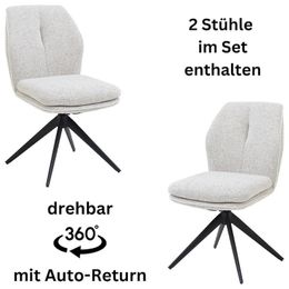 Stolkom Armlehnstuhl »Enja« (Set) 2 Stk.360 grad drehbar mit Auto-Return beige/schwarz + schwarz