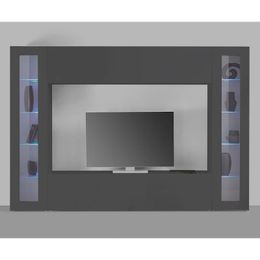 Inosign Wohnwand »Maruska« Set anthrazit matt Wohnwand-Set: 2 Vitrinen, 1 Lowboard, 1 Hängeschrank. Viel Platz für Ihre Bedürfnisse