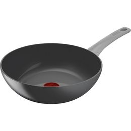 Tefal Wok &raquo;Renew On Wokpfanne Induktion &Oslash; 28 cm&laquo; Aluminium 1 Stk. tlg. recycelt, Thermo-Signal, f&uuml;r alle Herdarten grau