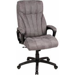 Duo Collection Chefsessel &raquo;John XXL&laquo; () mit gepolsterten Armlehnen grau Belastbarkeit bis zu 150 kg - S-Form R&uuml;ckenlehne mit...