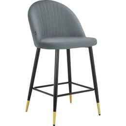 LEONIQUE Bistrostuhl &raquo;Embrosse&laquo; () 2 Stk.mit Sitz und R&uuml;cken gepolstert, in sch&ouml;nem Velourstoff, Sitzh&ouml;he 65 cm grau