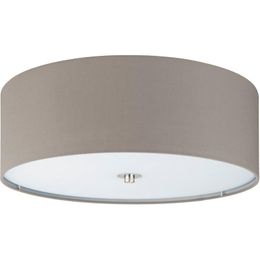 Eglo Deckenleuchte »PASTERI« E27 Deckenlampe taupe/nickelfarben