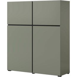 Inosign Highboard »Cross, moderne grifflose Hochkommode mit 4 Türen, Türkommode« Hochschrank, Höhe 139 cm mit viel Stauraum, Einlegeböden...