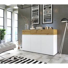 Inosign Sideboard »Rimini« Breite 135 cm weiss/eichefarben Artisan