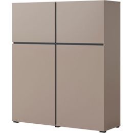 Inosign Highboard »Cross, moderne grifflose Hochkommode mit 4 Türen, Türkommode« Hochschrank, Höhe 139 cm mit viel Stauraum, Einlegeböden...