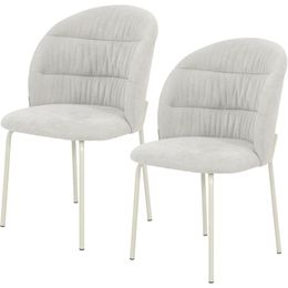 Tom Tailor HOME 4-Fußstuhl »LEAF CHAIR« (Set) 2 Stk.4-Fußgestell, Raffung in der Rückenlehne Sunny Sand/Off-White + Off-White