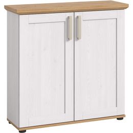 Home Affaire Kommode »Cosenza« Cosenza Highboard 88 cm, 2 Türen, 3 Fächer, Wohnzimmer Sibiu Lärche Nachbildung Maße B/H/T ca.: 84 x 88 x 37 cm