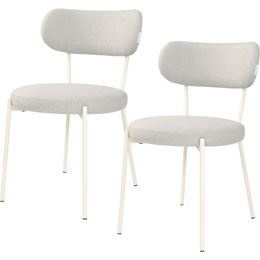 Tom Tailor HOME 4-Fußstuhl »SOFT PAD CHAIR« (Set) 2 Stk.Esszimmerstuhl, 4-Fußgestell, mit Rückenausschnitt Washed Linen/Off-White + Off-White