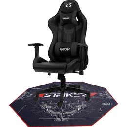 Hyrican Gaming-Stuhl »Striker Gaming-Stuhl "Copilot" Gamingstuhl + Stuhlunterlage« (Set) Bodenschutzmatte 1100x1100x2mm schwarz + schwarz...