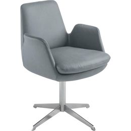 K+w Komfort & Wohnen K+W KOMFORT & WOHNEN Drehstuhl &raquo;Cube&laquo; () R&uuml;ckholfunktion, Untergestell Edelstahloptik aqua 54 + Edelstahloptik