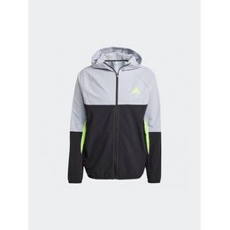 adidas Performance Sportjacke 'TECH APP' Herren Gr&ouml;&szlig;e M hellgrau / neongr&uuml;n / schwarz