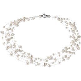 ADRIANA Perlenkette »Schmuck Geschenk Silber 925 Halskette Viareggio« Made in Germany - mit Süßwasserzuchtperle silberfarben-weiß Moderner...