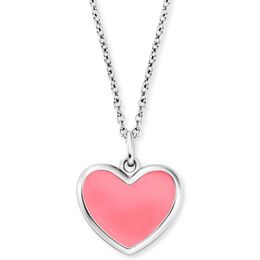 Herzengel Kette mit Anhänger »Schmuck Geschenk Little Heart Herz« mit Emaille silberfarben-rosa Hochwertige Halskette mit Emaille verziertem...