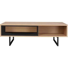 Inosign Couchtisch &raquo;Eileen&laquo; Ablagetisch Eiche Dekor Natur/Schwarz + Schwarz + Natur Moderner Couchtisch in interessantem Materialmix