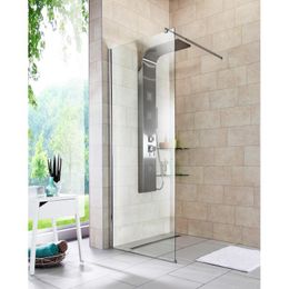 Welltime Walk-in-Dusche »Tropea light« Inklusive verstellbarem Wandarm chromfarben Elegantes schlichtes Design