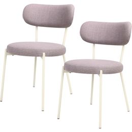 Tom Tailor HOME 4-Fußstuhl »SOFT PAD CHAIR« (Set) 2 Stk.Esszimmerstuhl, 4-Fußgestell, mit Rückenausschnitt Dark Rose/Off-White + Off-White
