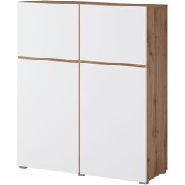 Inosign Highboard »Cross, moderne grifflose Hochkommode mit 4 Türen, Türkommode« Hochschrank, Höhe 139 cm mit viel Stauraum, Einlegeböden...