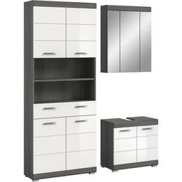 Inosign Badmöbel-Set »SIENA, TOPSELLER!, Breite 149cm, 3-teiliges Set« Set, bestehend aus: Hochschrank, Waschbeckenunterschrank & Spiegelschrank, 3...