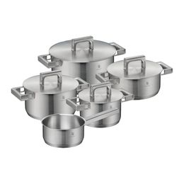 WMF Topf-Set »Ultimate Cool+ Induktion, Kochtopf Set mit Edelstahldeckel« Set, 9 Stk. tlg. Cromargan Edelstahl Rostfrei 18/10 Edelstahl