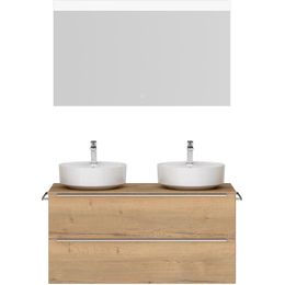 Nobilia Badm&ouml;bel-Set &raquo;Alvene&laquo; vormontiert, mit Soft-Close, 2 Stk. tlg. braun