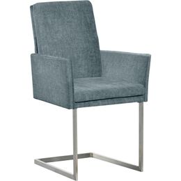 K+w Komfort & Wohnen K+W KOMFORT & WOHNEN Armlehnstuhl () stabiles Hochkantrohr, Untergestell in Edelstahloptik oder schwarz lightblue 52 + Edelstahloptik