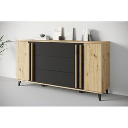 Inosign Sideboard »Helsinki, Kommode mit 2 Türen und 3 Schubladen, Breite 150 cm« 1 Stk. tlg. Push-to-Open-Schubladen, höhenverstellbare...