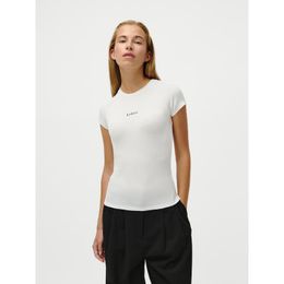 LEGER T-Shirt »Tayra, by Lena Gercke« basic, Rundhals, slim fit Blanc de Blanc/ Contrast 34 34 Rundhalsshirt von LeGer