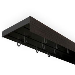 SN DECO GROUP Gardinenschiene »Vorhangschiene SH (1) mit Blende 5 cm« 3 läufig-läufig Fixmaß schwarz, wengefarben B/L: 120 cm