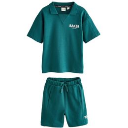 Baker by Ted Baker Set: Poloshirt und Shorts Jungen Größe 92 grün / weiß