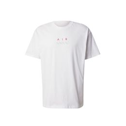 Nike Sportswear T-Shirt 'AIR' Herren Größe L hellgrau / rot / weiß
