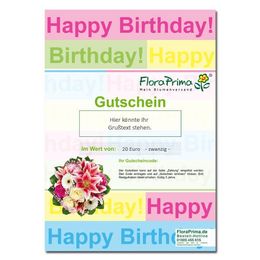 Digitaler Blumengutschein &bdquo;Happy Birthday&ldquo;